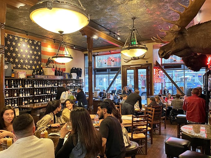The packed dining room tells you everything you need to know—locals and tourists alike have discovered this temple of smoke and wine.