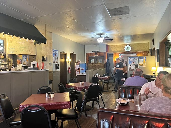 The dining room has that lived-in comfort that can't be manufactured—it's earned through decades of serving a community that keeps coming back.