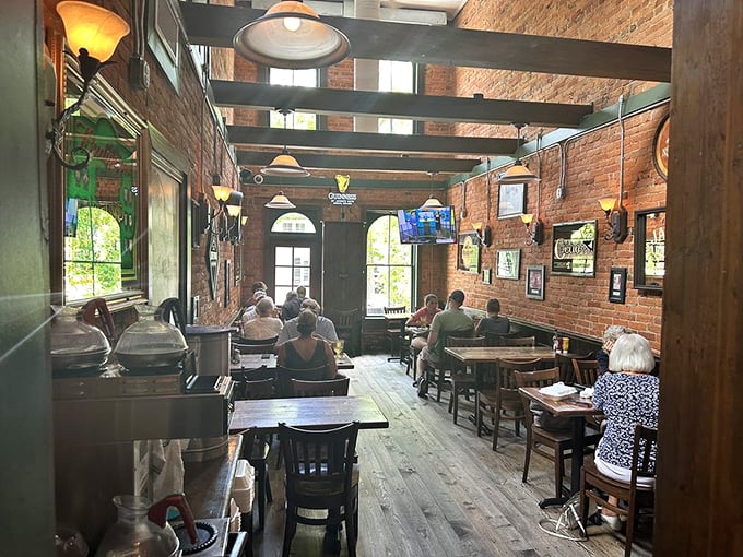 Sunlight streams through windows onto wooden tables where locals and visitors alike gather to share good food and better conversation.