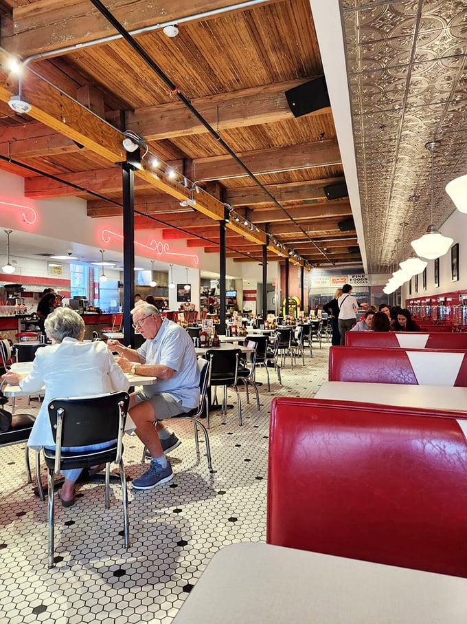 Generations gather at these tables, proving good food bridges all divides—from boomers to zoomers, everyone speaks the language of comfort food.