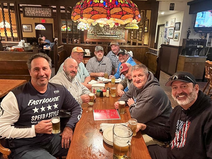 Good food brings good people together. These folks aren't just dining—they're creating memories that will outlast the Old Bay seasoning on their fingers.
