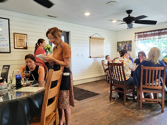 At Rebecca's, the staff moves with the practiced grace of people who know they're delivering moments, not just meals.