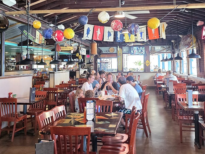 Where strangers become friends and calories don't count—the lively dining room captures that perfect "I'm on Florida time now" feeling.