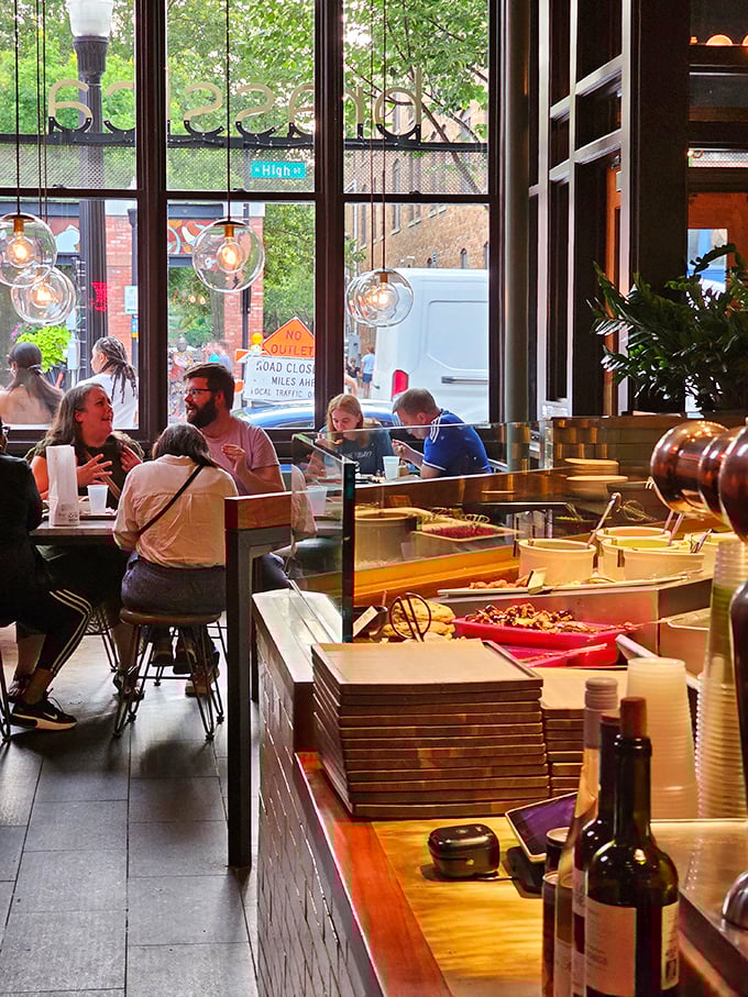 Where conversations flow as freely as the flavors. Those windows frame the Short North like living paintings, making every meal feel like a special occasion.