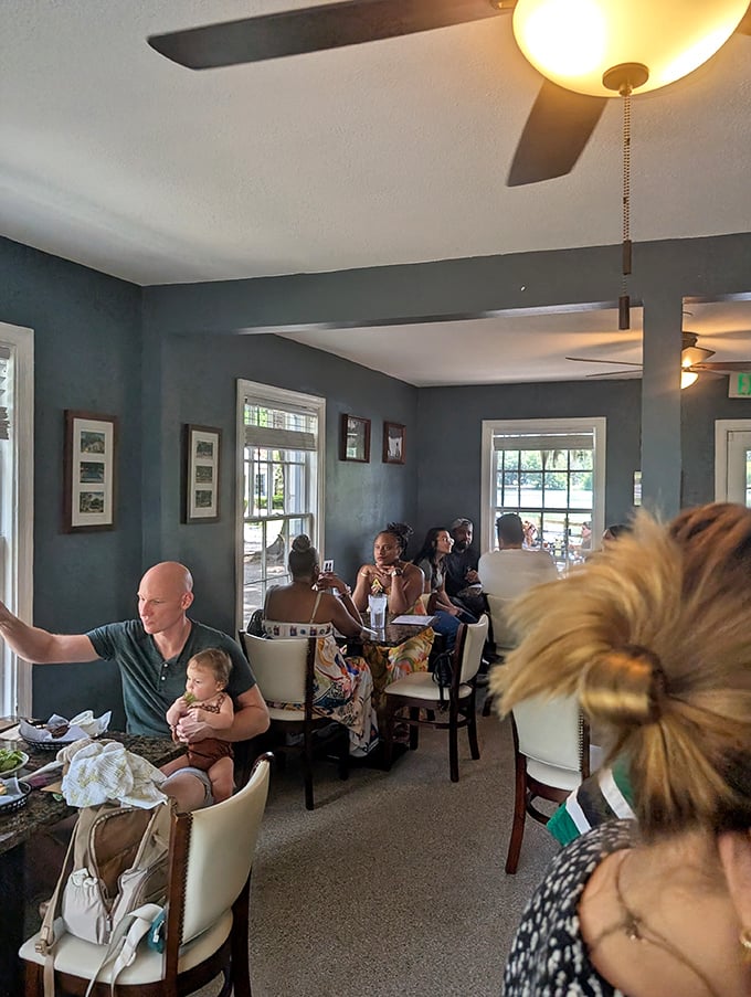 Where strangers become neighbors and neighbors become family – Leon's dining room has that magical quality.