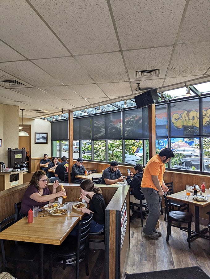 Where Portland's diverse crowd comes together over the universal language of good food. Morning, noon, or 3 AM—the ritual remains the same.
