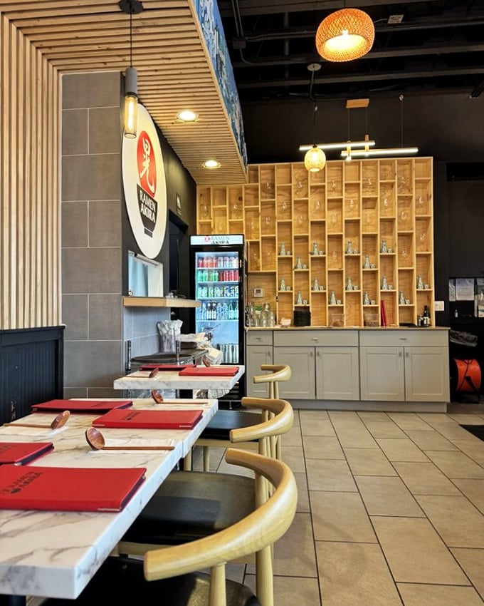 Clean lines, wooden accents, and thoughtful design—because great ramen deserves an equally great backdrop.