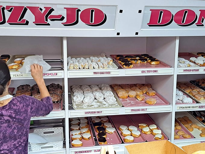 The display case – a museum of edible art where calories don't count and diet plans go to die happily.