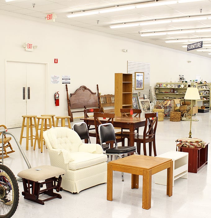 Furniture that tells stories. That white armchair has probably heard more family secrets than most therapists—and now it could hear yours!