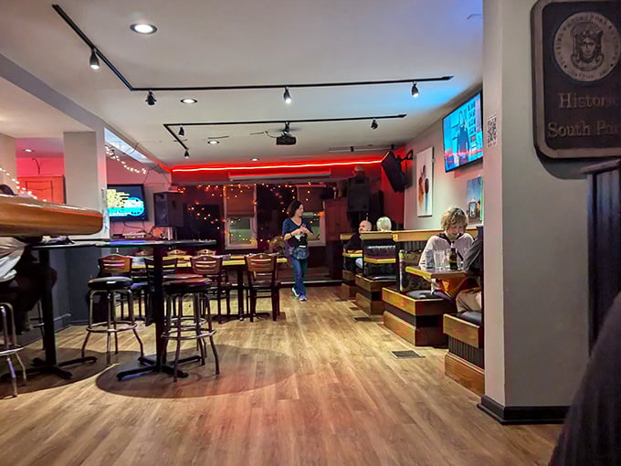 The interior balances tavern coziness with enough space to breathe – no pretentious design elements, just a room that says "stay awhile" without saying a word.
