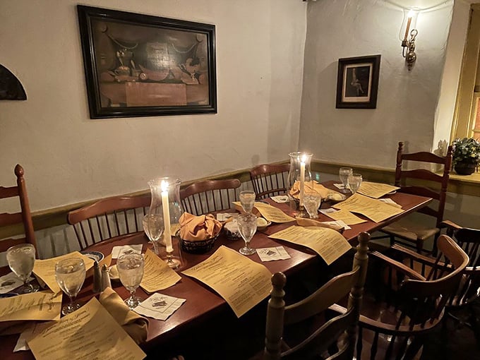 Intimate dining spaces where you can almost hear the whispers of revolutionary plans—or just your neighbor raving about the prime rib.