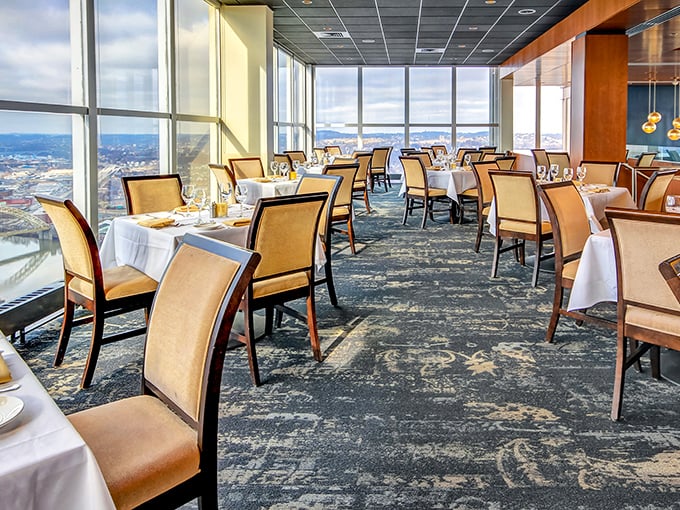 Tables positioned for maximum "wow factor" without sacrificing intimacy. The designers understood the assignment: make everyone feel special.