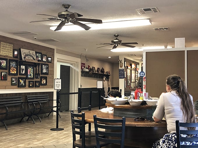 The dining room isn't designed by an architect but by decades of conversations, celebrations, and the collective "mmms" of satisfied customers.