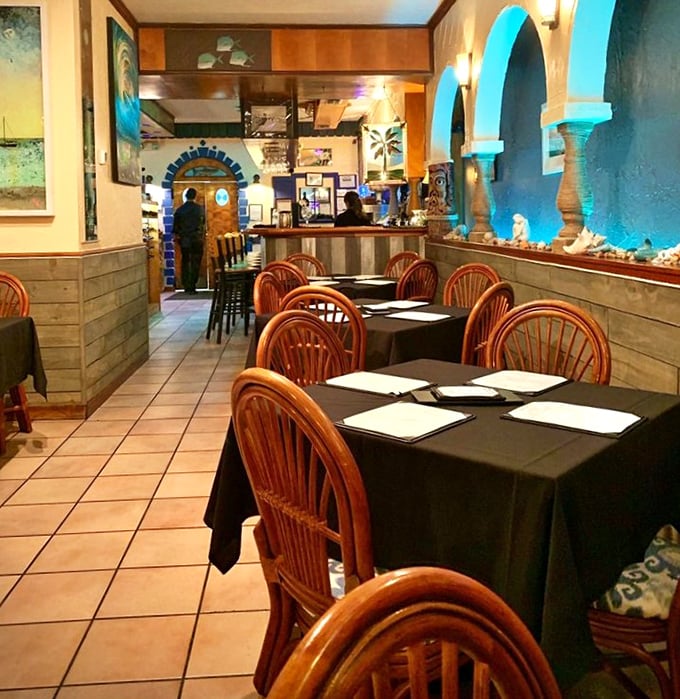 Islands Fish Grill masters the art of intimate dining – close enough for conversation, far enough to keep your seafood secrets.