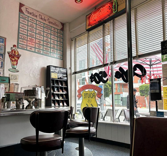 Where Elvis might still be hiding. Every inch of wall space celebrates a simpler America—one advertisement, license plate, and memory at a time.