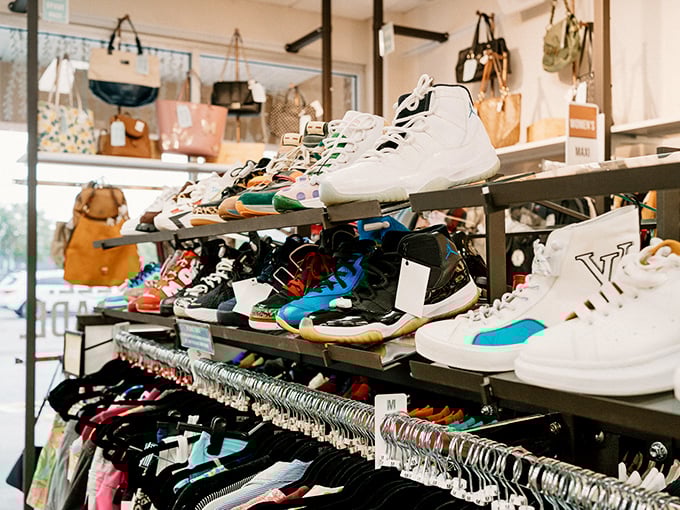Sneaker enthusiasts will find their happy place among rows of barely-worn athletic and designer footwear waiting for their second act.