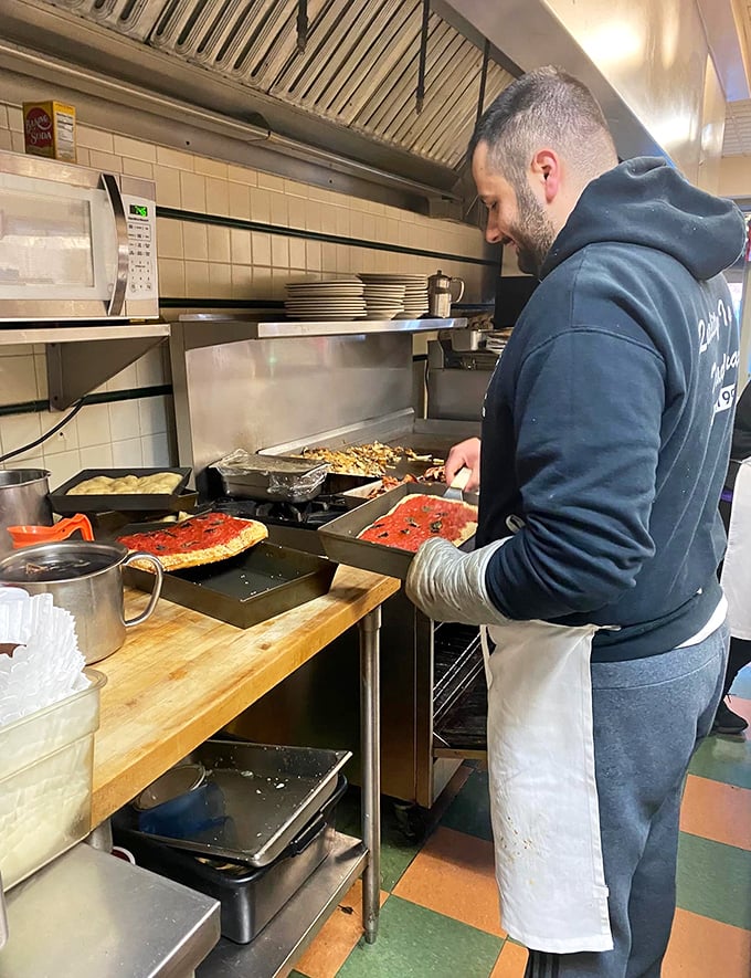 Where the magic happens – a glimpse into the kitchen where breakfast dreams come true one griddle at a time.