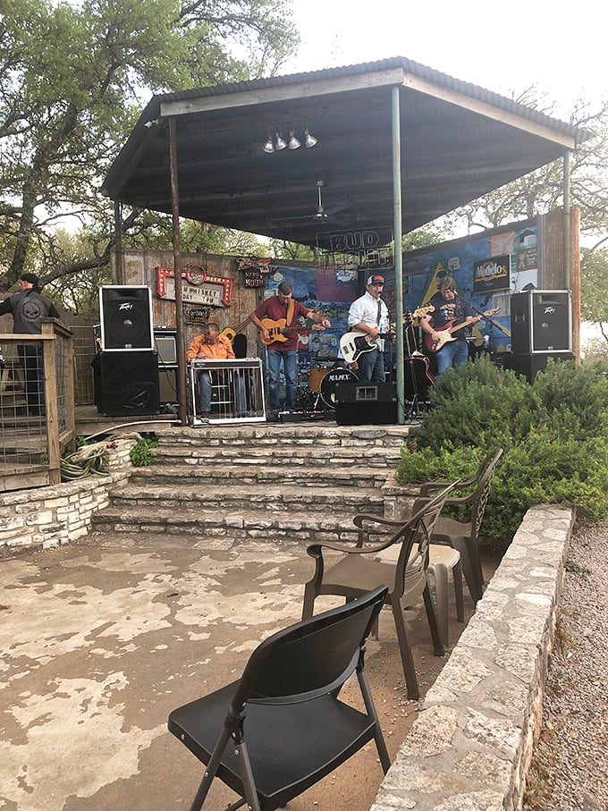 Live music under the Texas sky—because great food deserves a soundtrack. These musicians aren't just playing songs; they're scoring your meal.