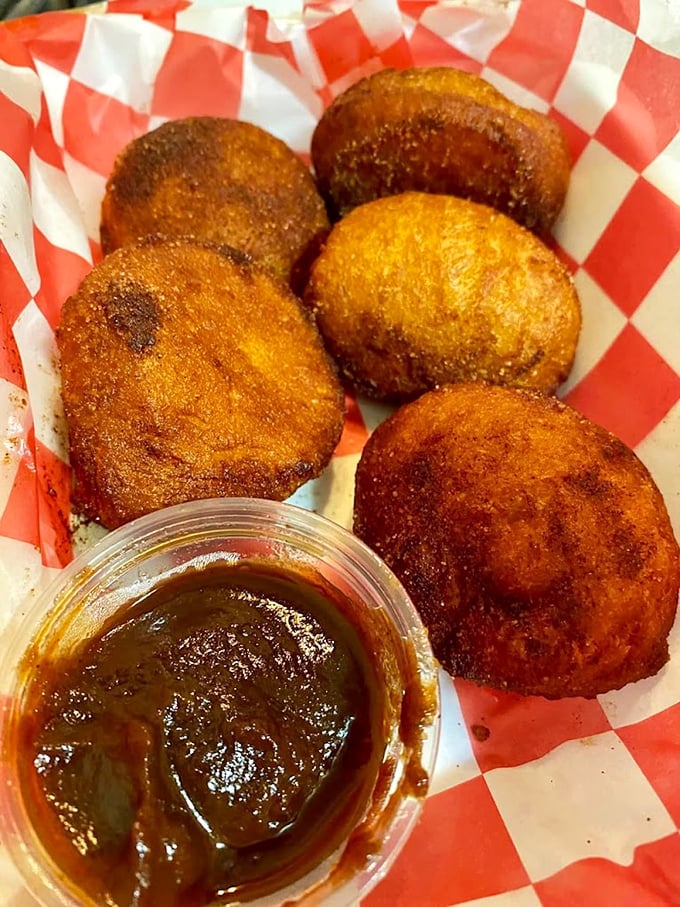 These golden-fried fritters with dipping sauce are like edible poker chips—you can't stop at just one.
