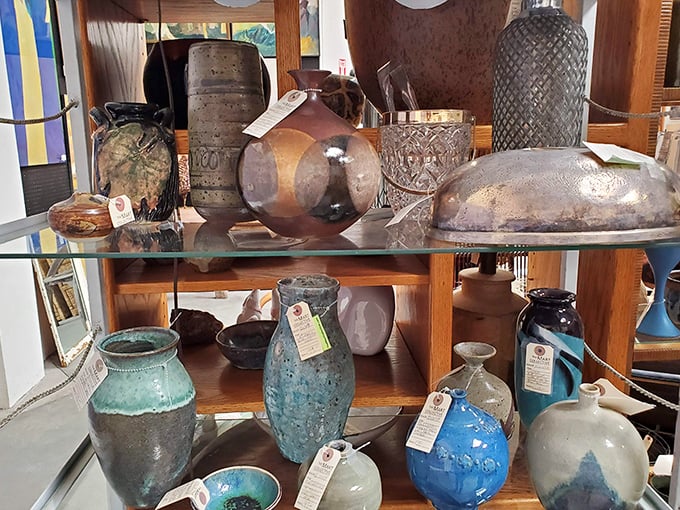 Ceramic vessels in ocean blues and sandy neutrals—California's coastline captured in clay, ready to bring beachy vibes to any apartment.