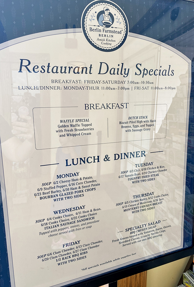 The daily specials board reads like a calendar of comfort—each day bringing a new reason to postpone that diet you've been considering.