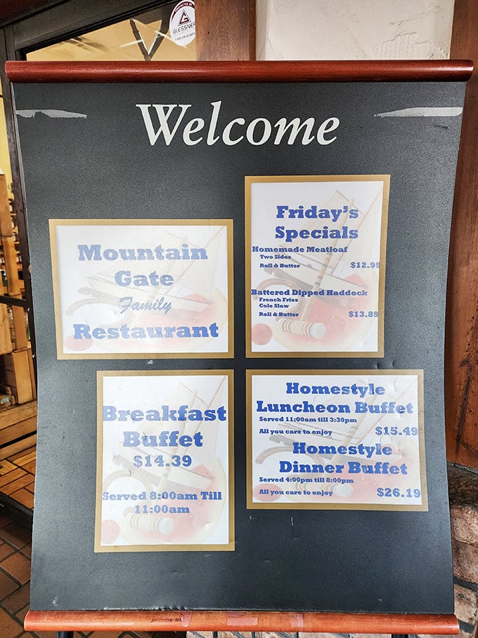 The specials board—where "Homestyle" isn't just a marketing term but a solemn promise that you'll leave feeling like you've been hugged from the inside out.