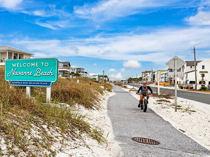 "Florida's Most Relaxing Place" isn't just a slogan—it's a promise delivered on paths where electric bikes and white sand create the perfect low-key transportation system.