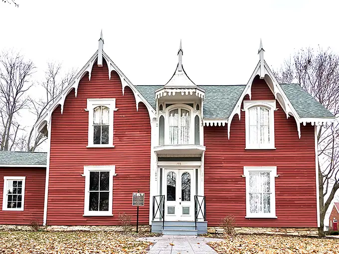 The Strevell House stands as a crimson Victorian confection, with gingerbread trim that would make Martha Stewart reach for her camera.