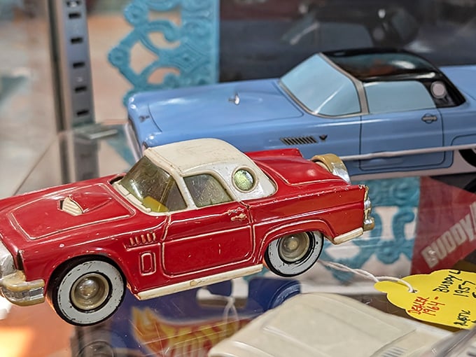 These vintage toy cars race straight into collectors' hearts—miniature chrome dreams from America's automotive golden age.