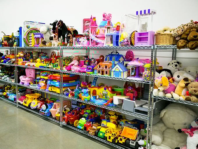 Toy paradise where forgotten playthings find new homes and parents find birthday presents that won't require a second mortgage.