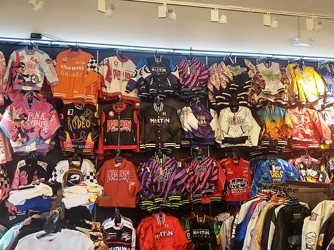 These varsity jackets create a rainbow of team spirit. Pick your colors and pretend you're reliving glory days—even if they never happened.