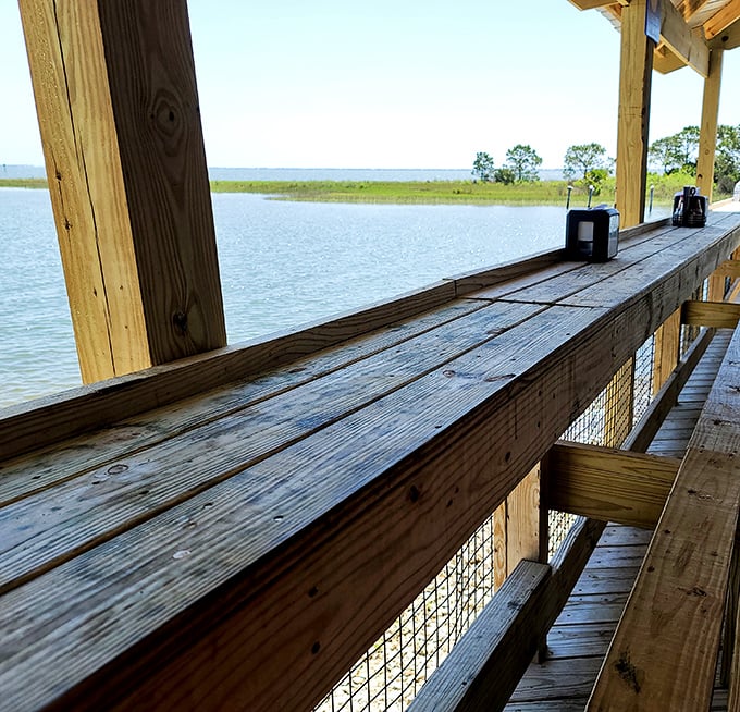The view from Lynn's deck reminds you why the seafood tastes so good—it's practically swimming to your plate from those waters.
