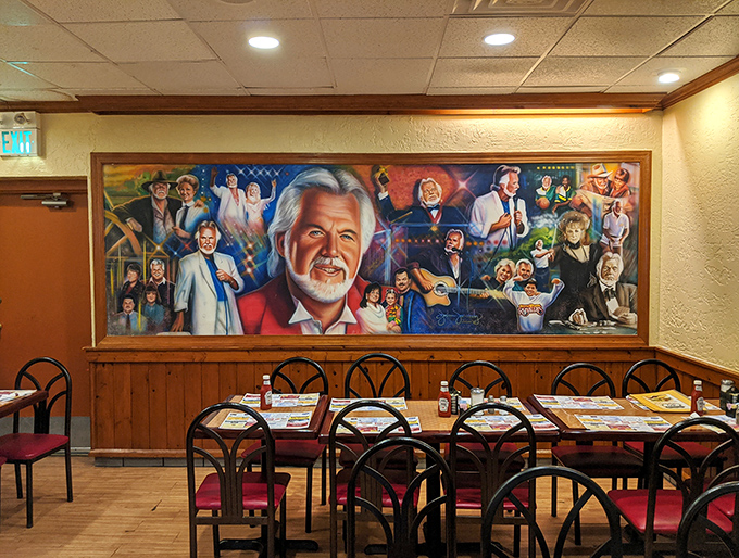 This mural isn't just wall decoration – it's a conversation starter that's witnessed countless first dates, family celebrations, and solo contemplative breakfasts.