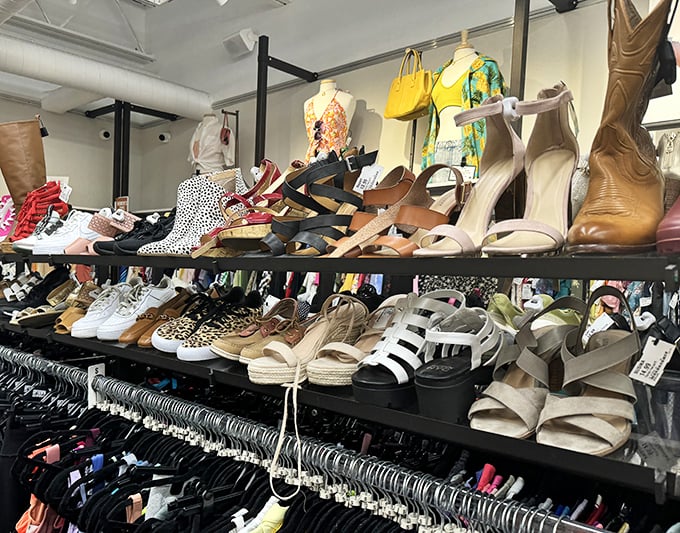 Shoe paradise where barely-worn heels, sandals, and sneakers await their Cinderella moment. That perfect pair doesn't have to come with a perfectly painful price tag.
