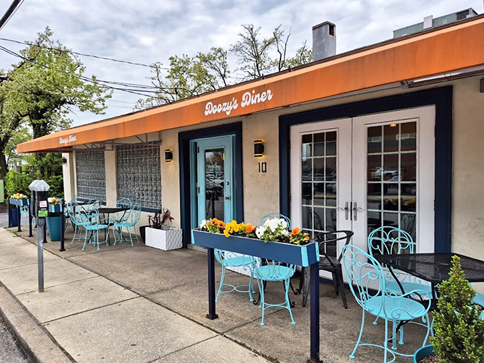 Doozy's orange and blue exterior promises the kind of cheerful dining experience that brightens any day.