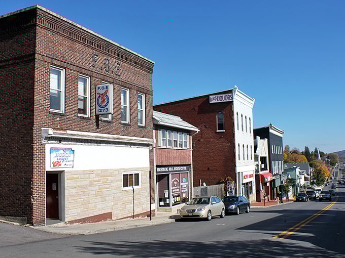 Frostburg's main street buildings have weathered countless mountain winters—just like the resilient retirees who call this affordable town home.