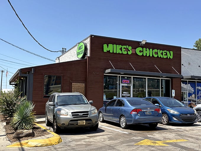 That bright green sign might be simple, but it's become a beacon for Dallas chicken lovers.