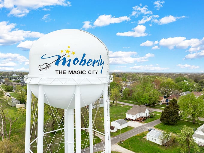 The Magic City's water tower announces "you've found something special" to every visitor.