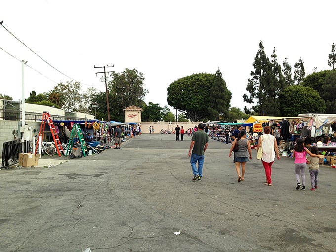 At ground level, the Paramount Swap Meet stretches out like an open avenue of possibility—each stall a vendor with stories to tell.