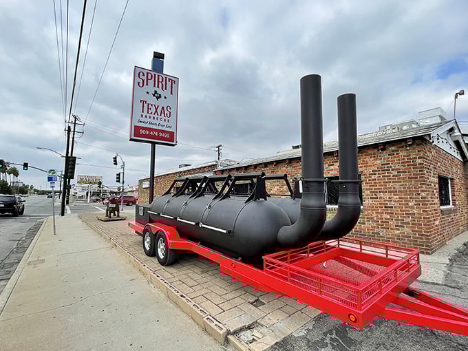 That massive smoker trailer isn't just equipment – it's a Texas-sized promise of authentic BBQ coming your way.
