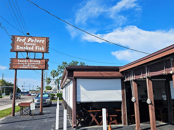 Ted Peters' no-nonsense exterior tells you they're focused on what matters – that legendary smoked fish.