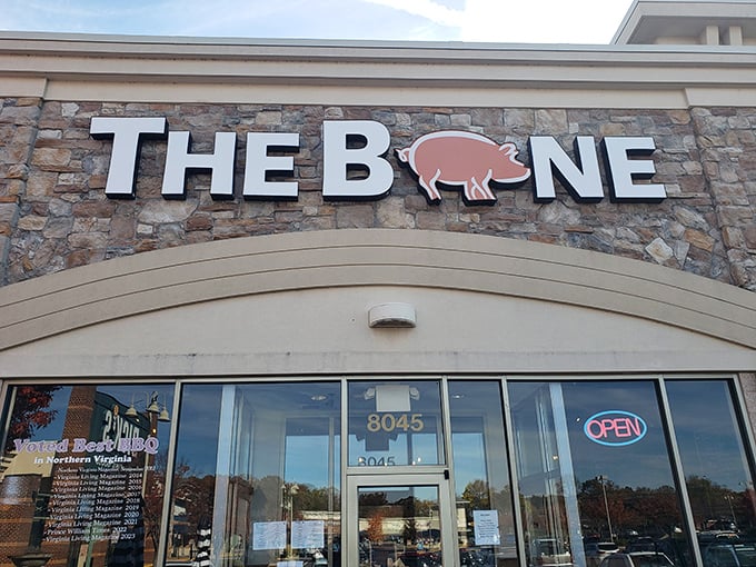 Modern stone facade hiding timeless barbecue traditions - sometimes the best meals come beautifully packaged.