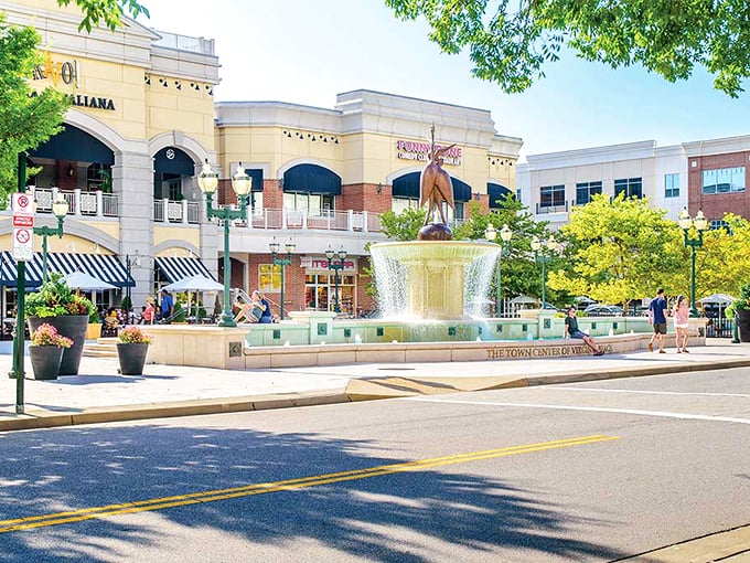 Virginia Beach’s modern skyline flows around a central fountain, creating a sense of energy and endless possibilities.