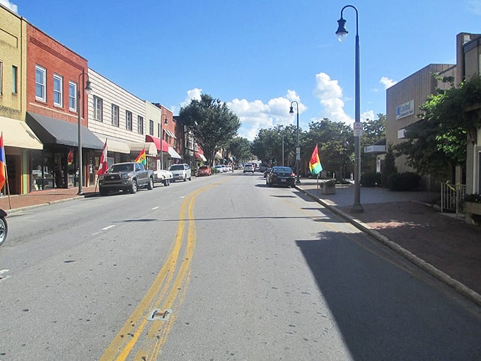 Waynesville's historic downtown square brings together mountain heritage and modern convenience in perfect harmony today.