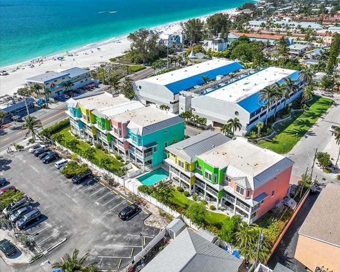 These colorful beach cottages prove that paradise doesn't need to be fancy, just genuine.