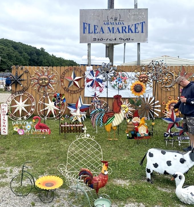 Fall is prime time at Armada Flea Market, when crisp air and colorful leaves enhance the treasure hunting experience.
