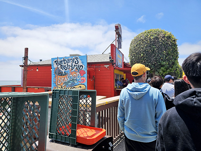 The line out the door says it all—Barbara’s Fishtrap proves that unforgettable seafood often comes from the most unassuming spots.