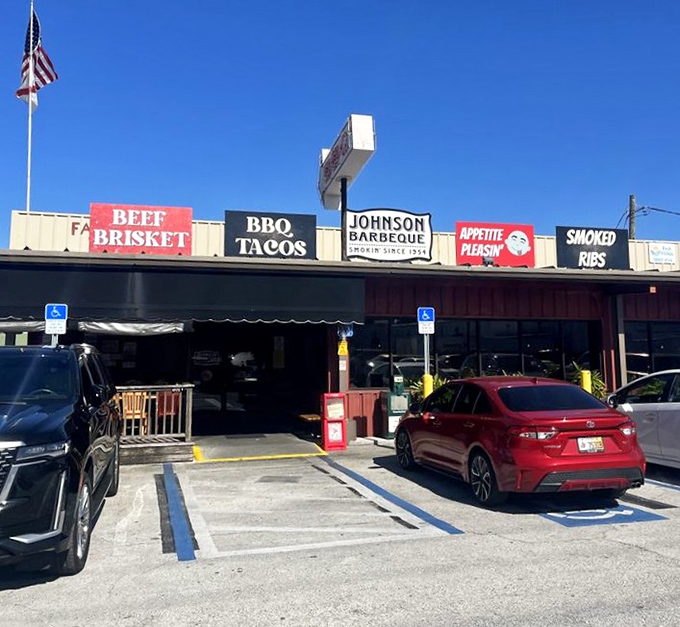 That full parking lot isn't coincidence—it's a daily gathering of people who know where real barbecue lives.