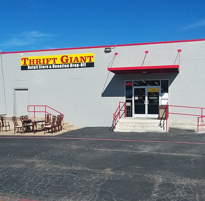 This industrial-sized building promises endless aisles of secondhand treasures waiting for new homes.