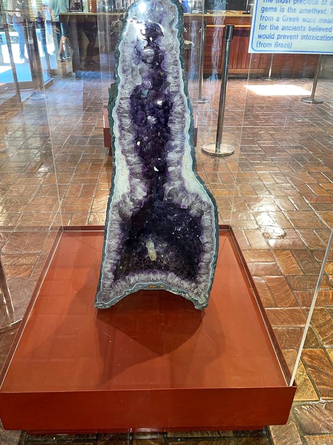 This amethyst geode is nature's jewelry box. The ancient Greeks believed these purple crystals prevented intoxication—the original designated driver stone.